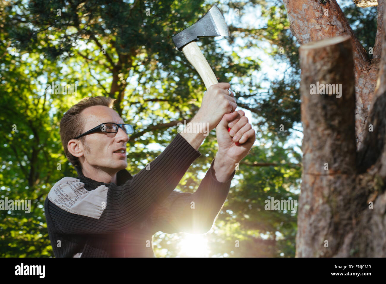 Woodsman with axe hi-res stock photography and images - Alamy