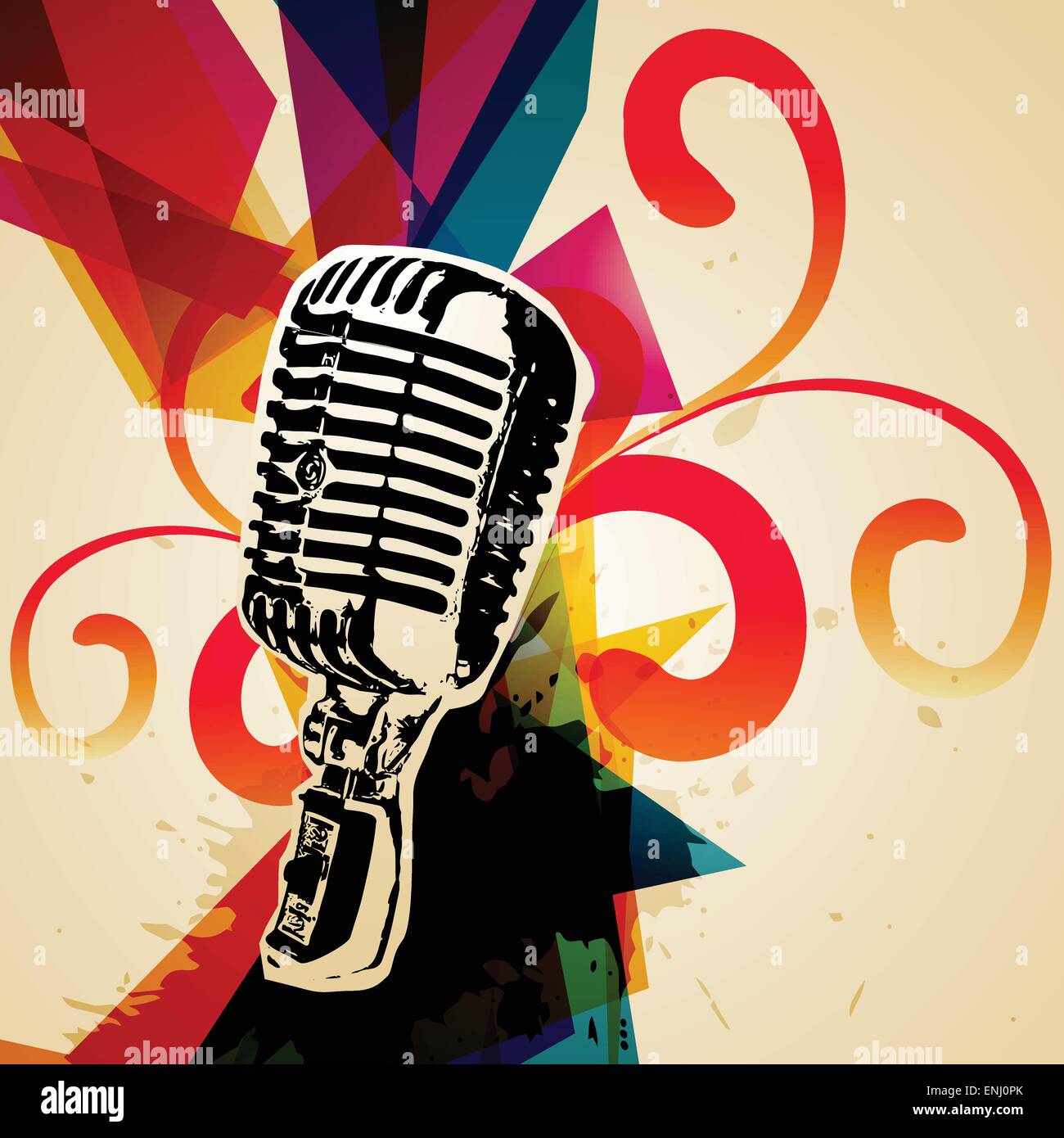 retro style vector mic illustration Stock Vector Image & Art - Alamy