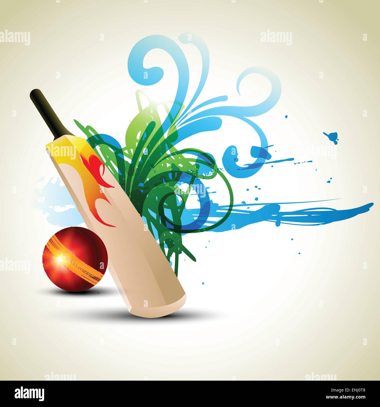 vector cricket bat and ball in abstract background Stock Vector Image ...