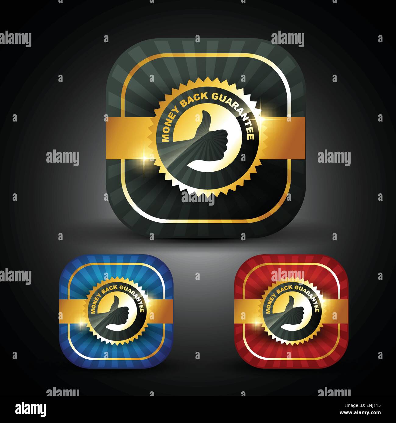 stylish golden money back guarantee label sign Stock Vector Image & Art ...