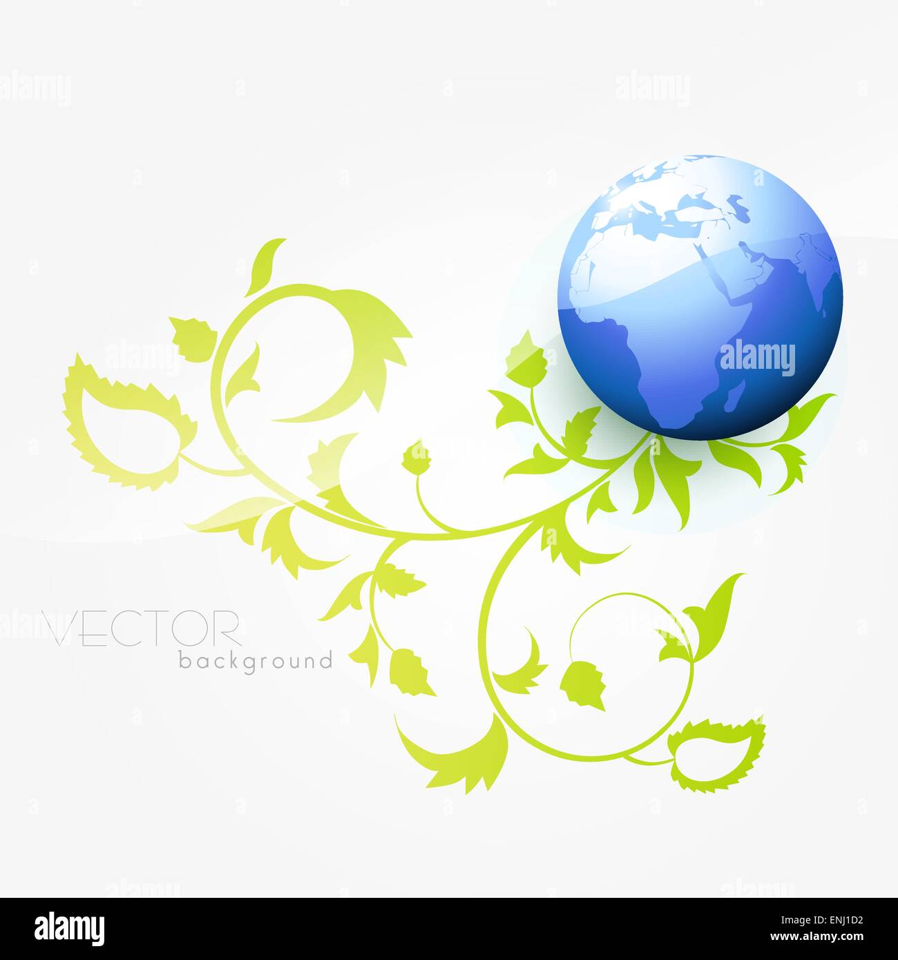 beautiful eco style earth and floral background Stock Vector Image ...