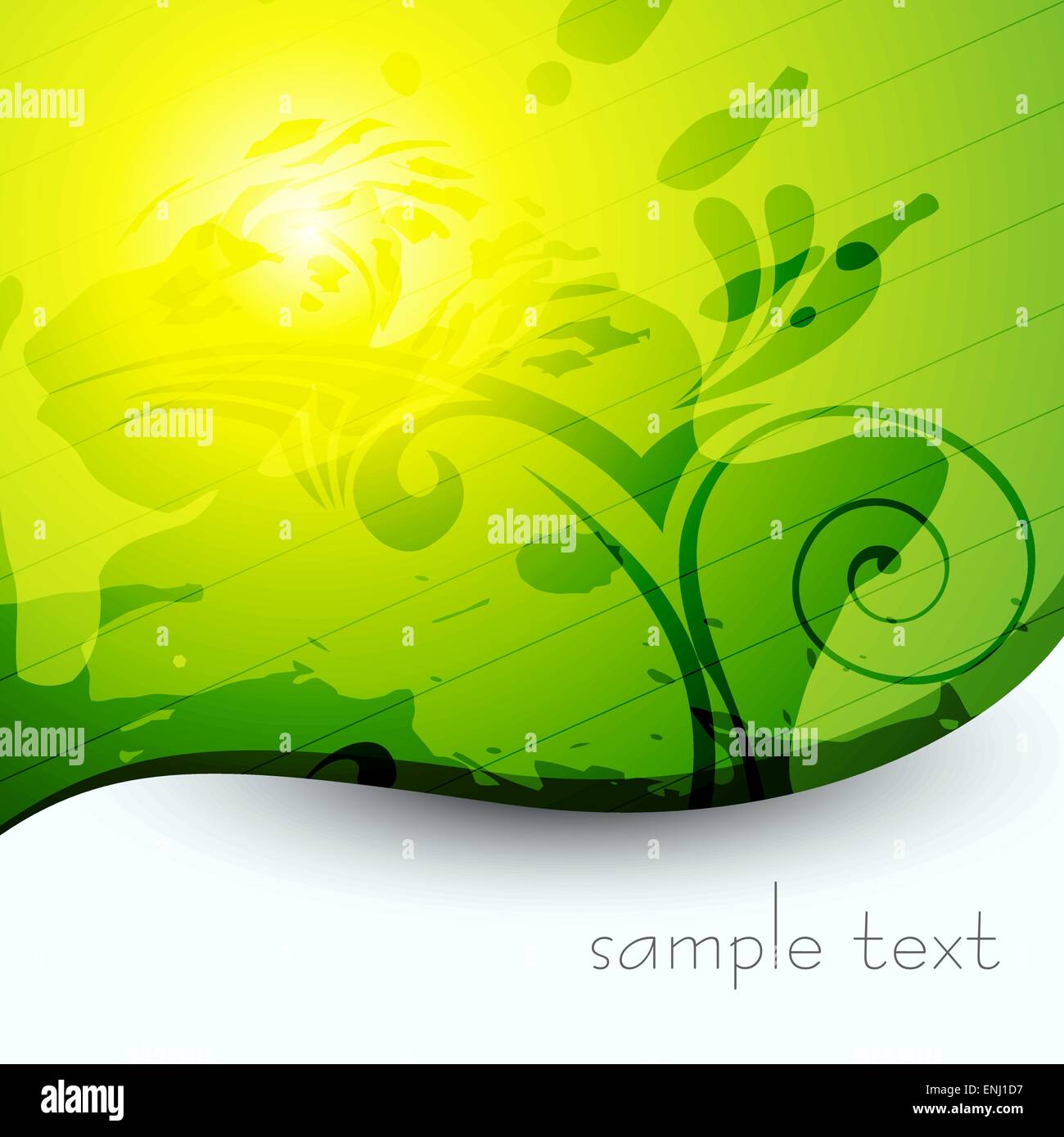 stylish green color floral background design Stock Vector Image & Art ...