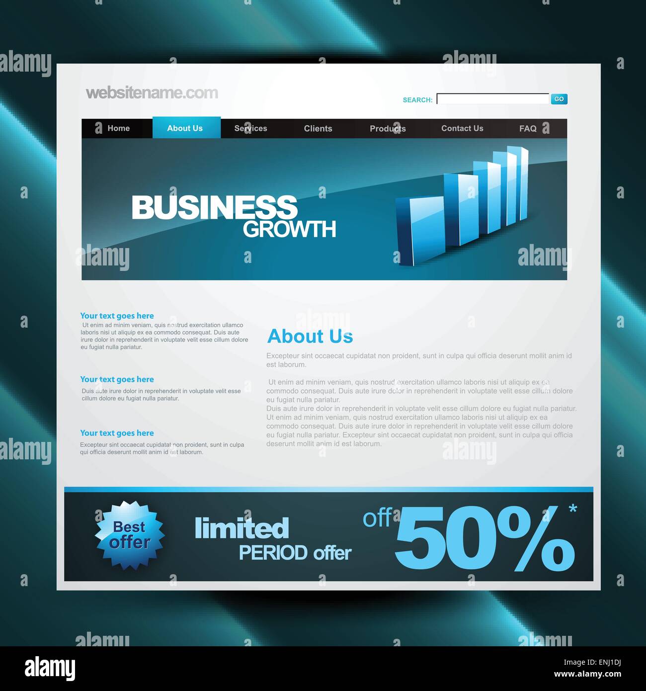 vector editable business template website Stock Vector Image & Art - Alamy