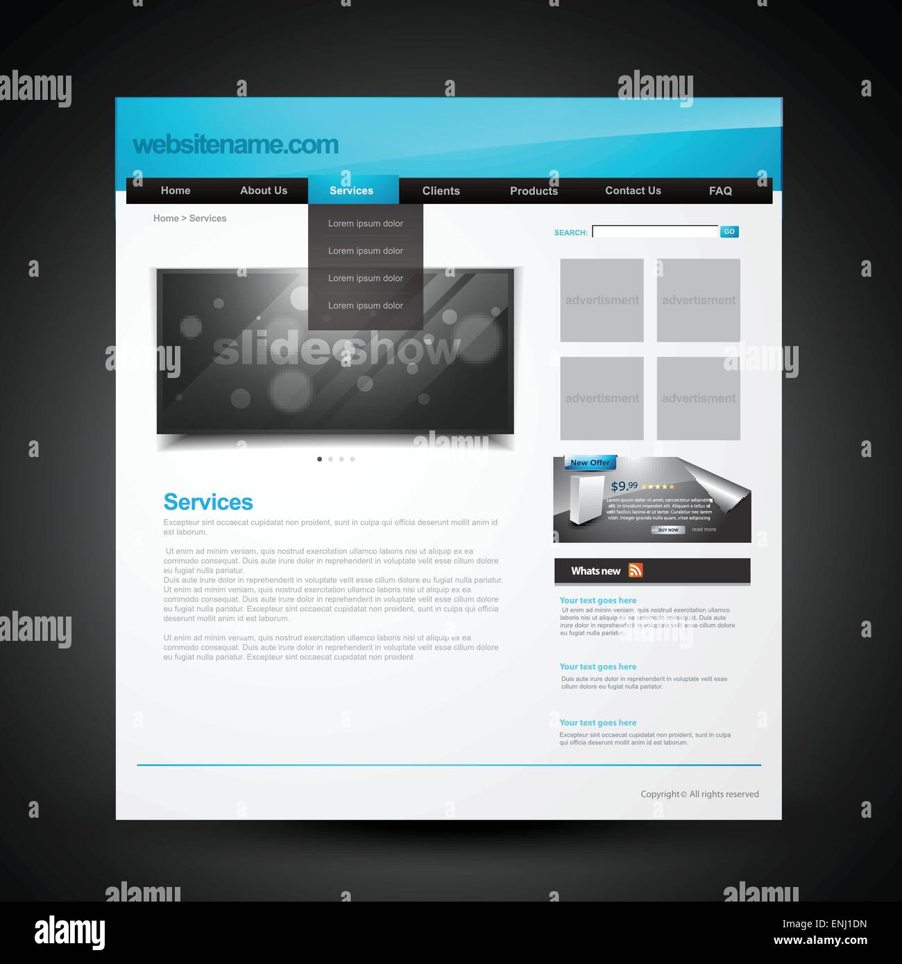 vector editable webpage layout for website Stock Vector Image & Art - Alamy