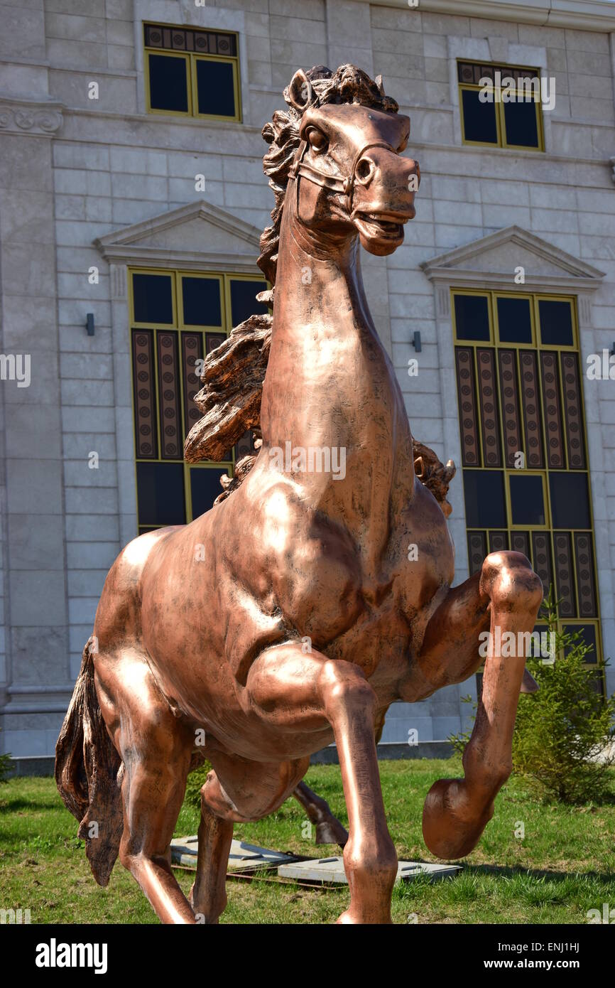 Bronze sculpture featuring a racing horse near New Opera House in ...