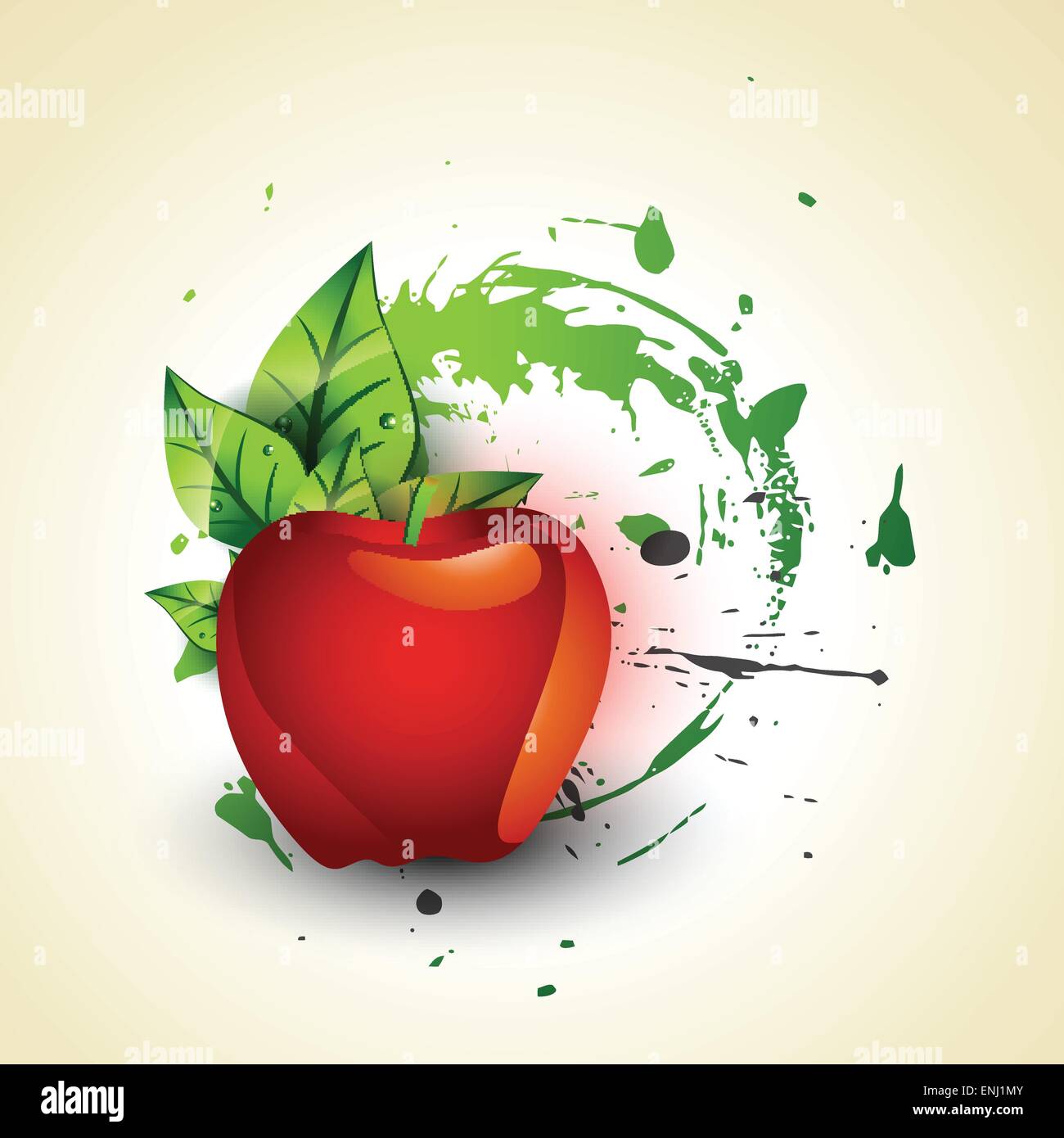 vector red apple on grunge style background Stock Vector Image & Art ...