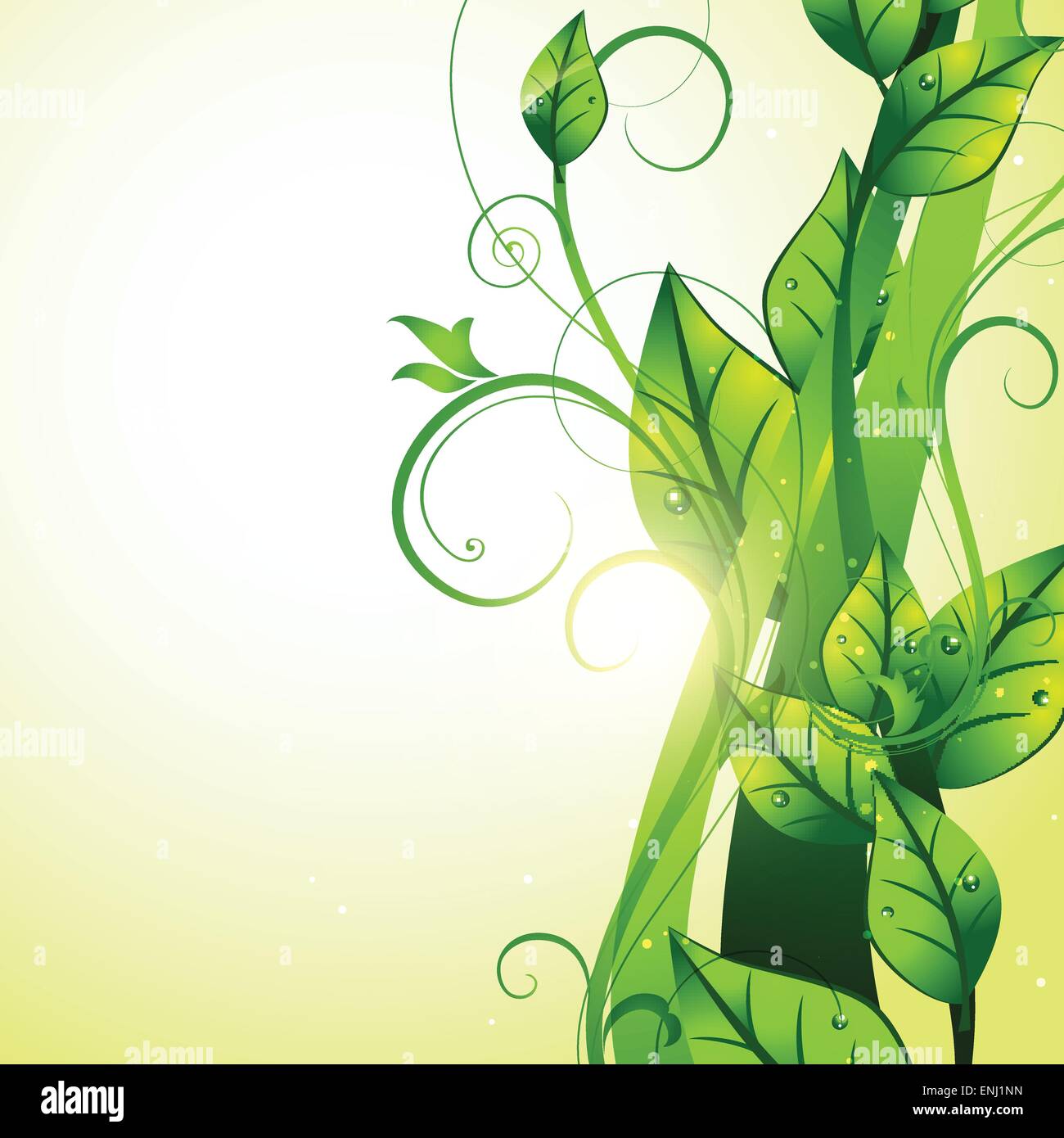 beautiful green growing leaf vector background Stock Vector Image & Art ...