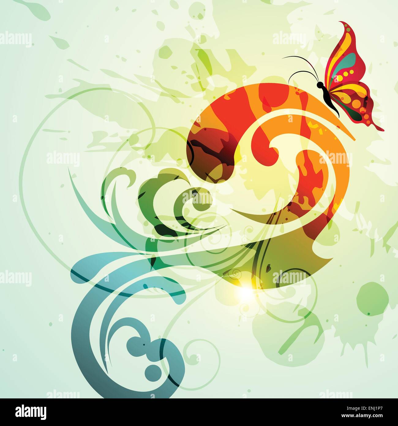 abstract colorful background with butterfly Stock Vector Image & Art ...