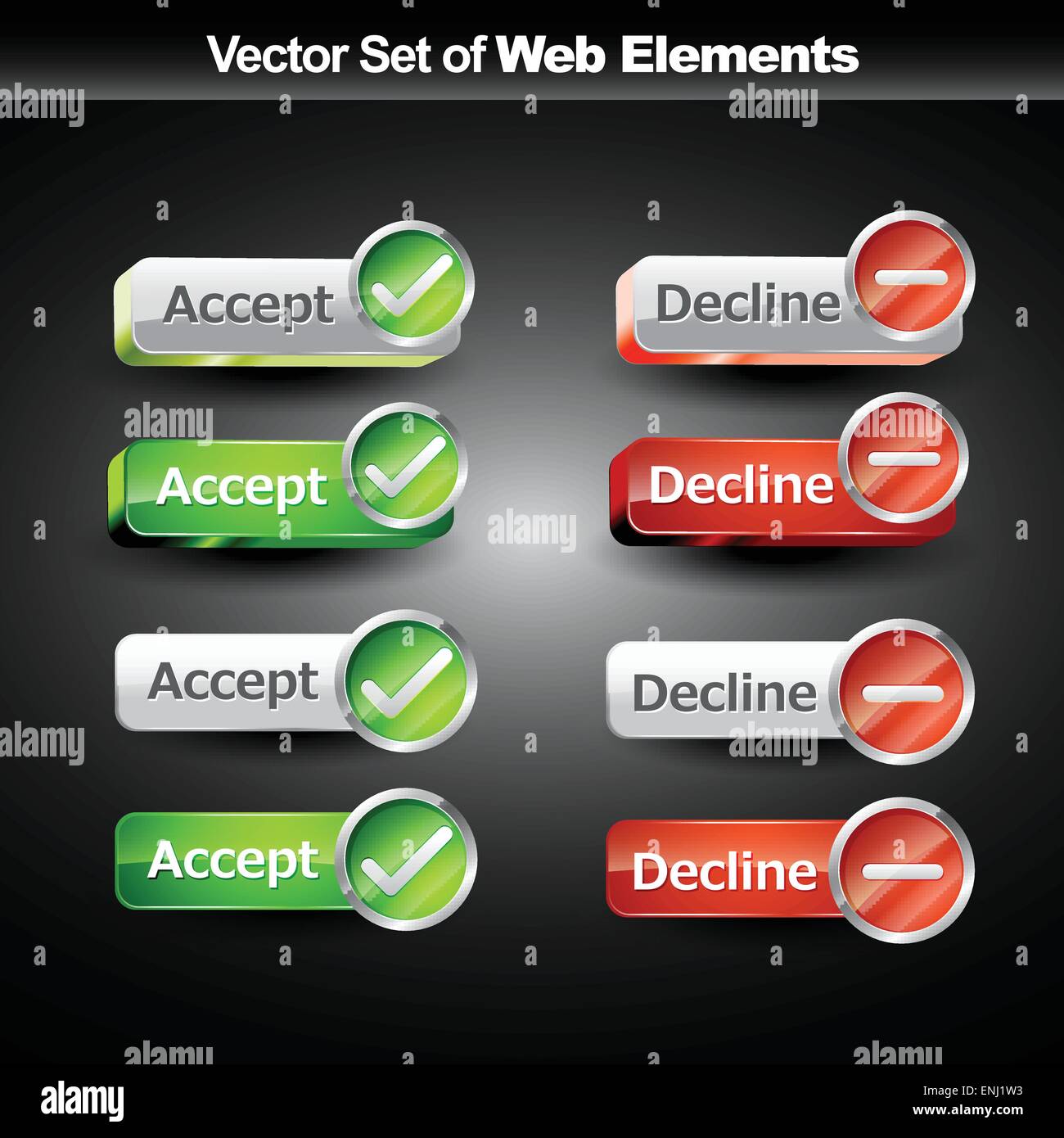vector shiny accept and decline web buttons Stock Vector Image & Art - Alamy