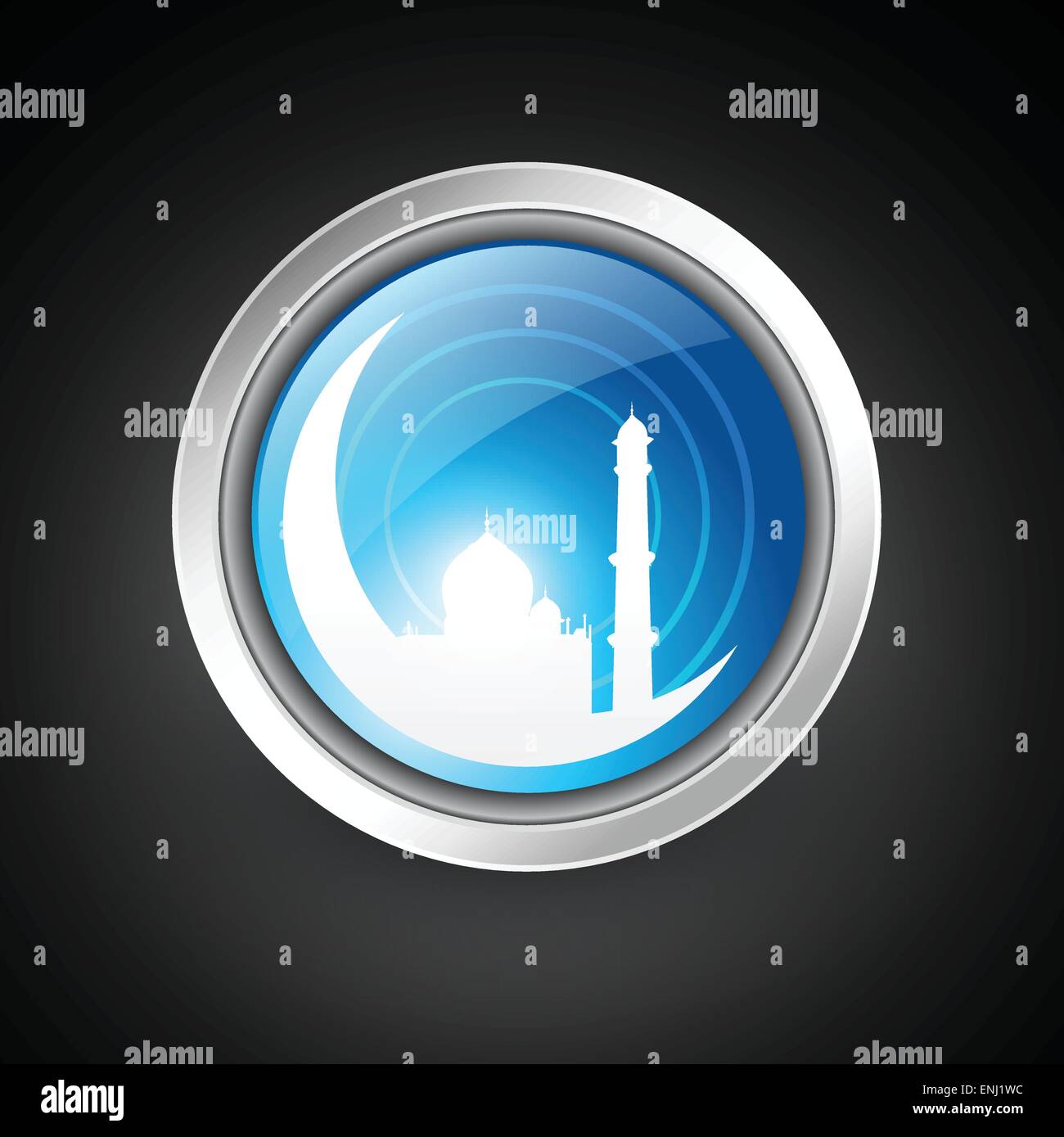 islamic vector illustration with mosque and moon Stock Vector Image ...
