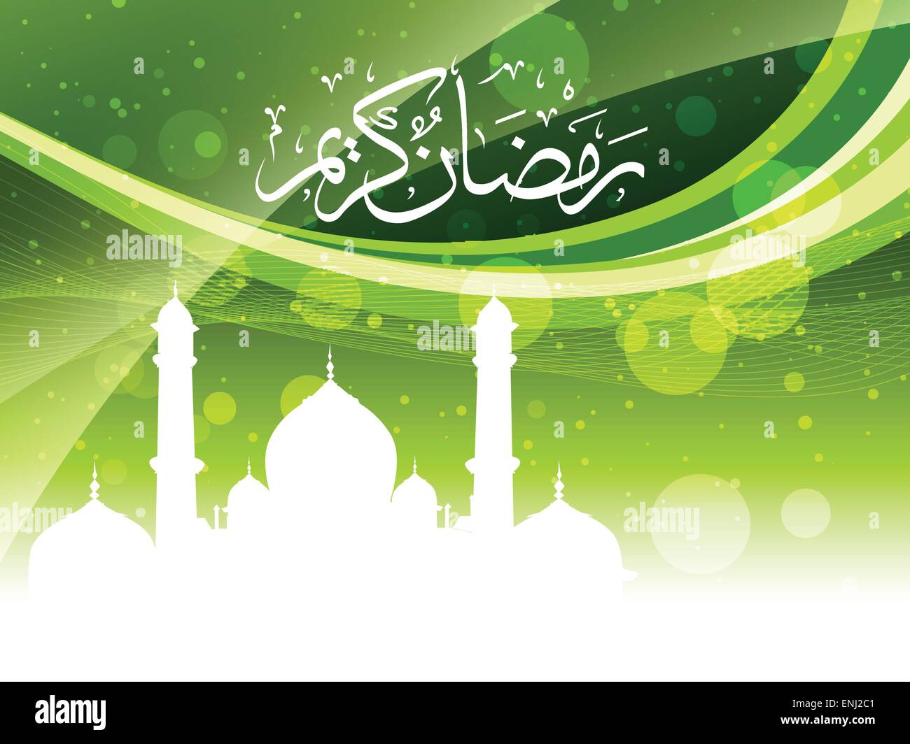 beautiful green color ramadan kareem vector illustration Stock Vector ...