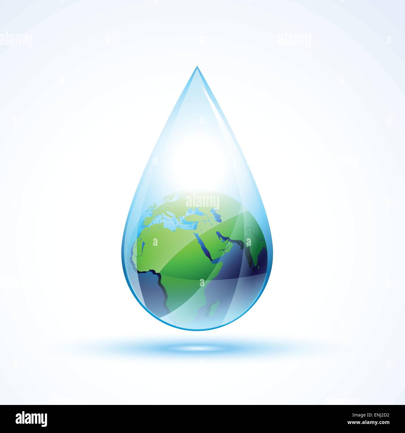 vector earth illustration inside water drop Stock Vector Image & Art ...