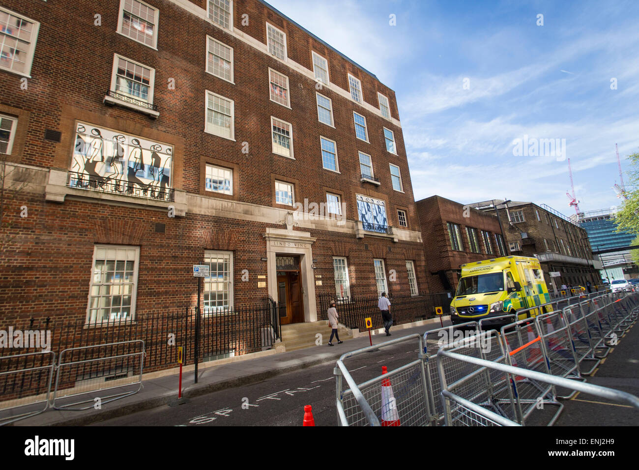 A general view of the Lindo Wing of St Mary's Hospital in London, where ...
