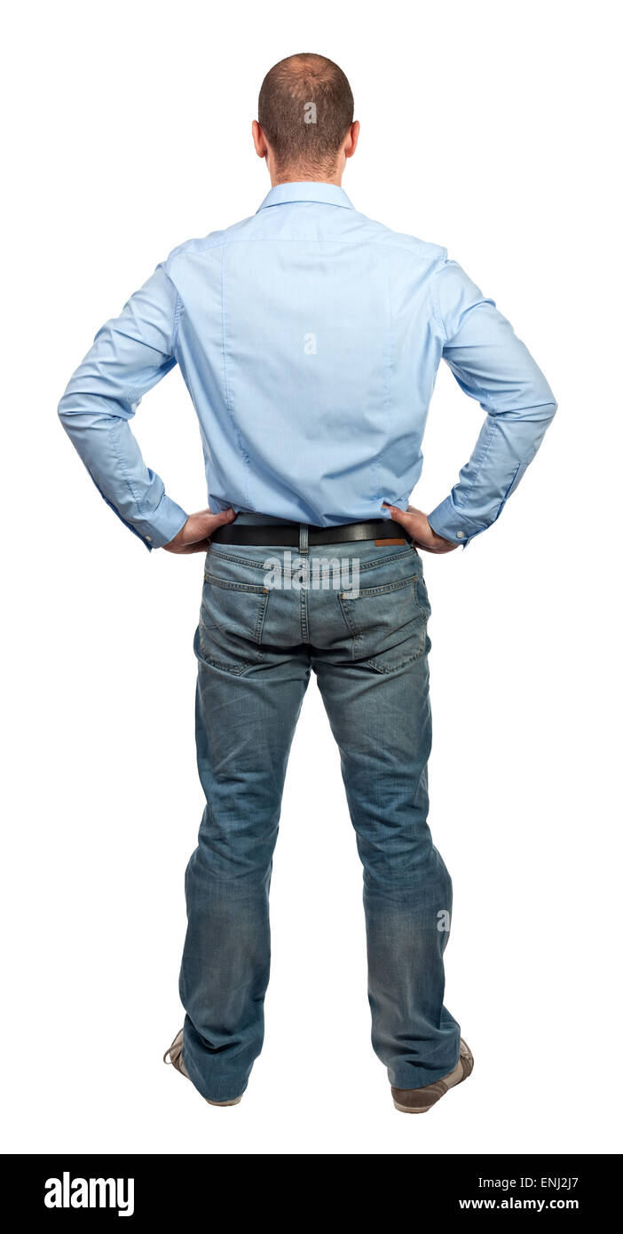 man back view isolated on white Stock Photo - Alamy