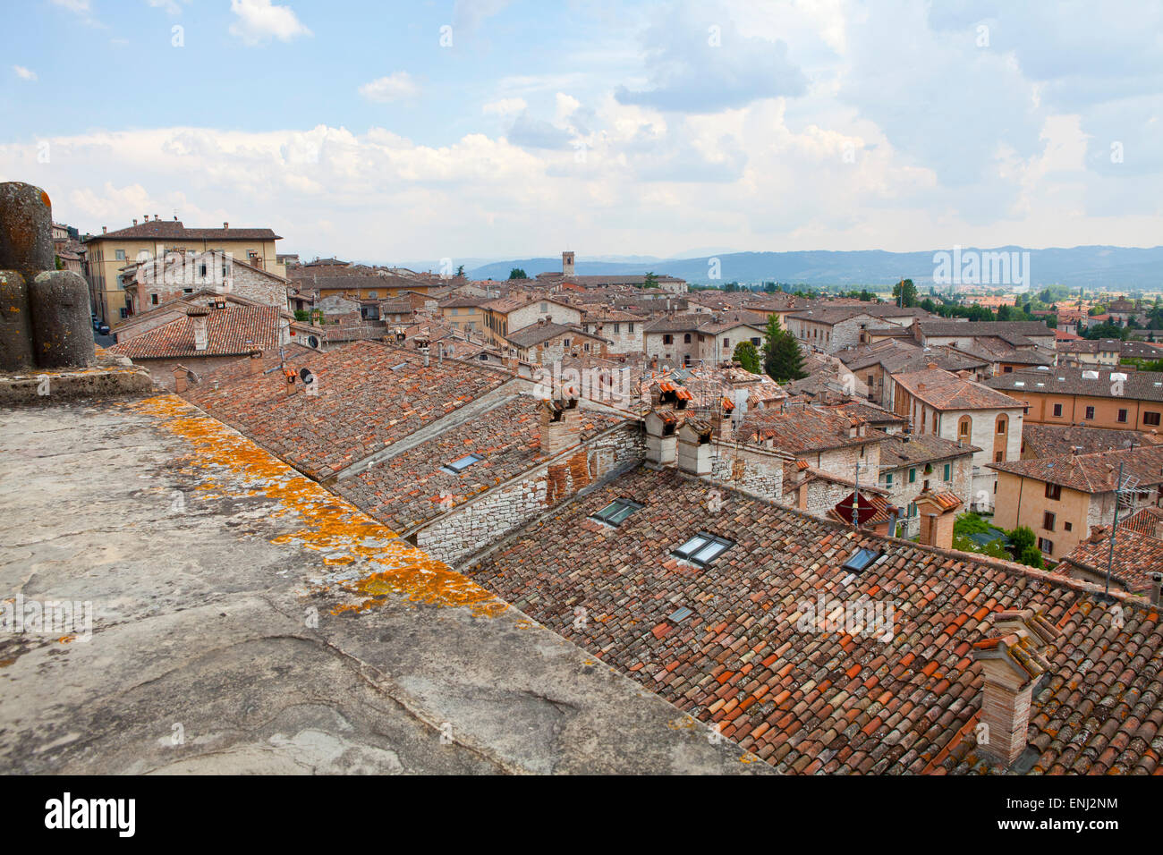 Gubbio roofs, tiles, village, skylights, Famous places in Italy,Europe ...