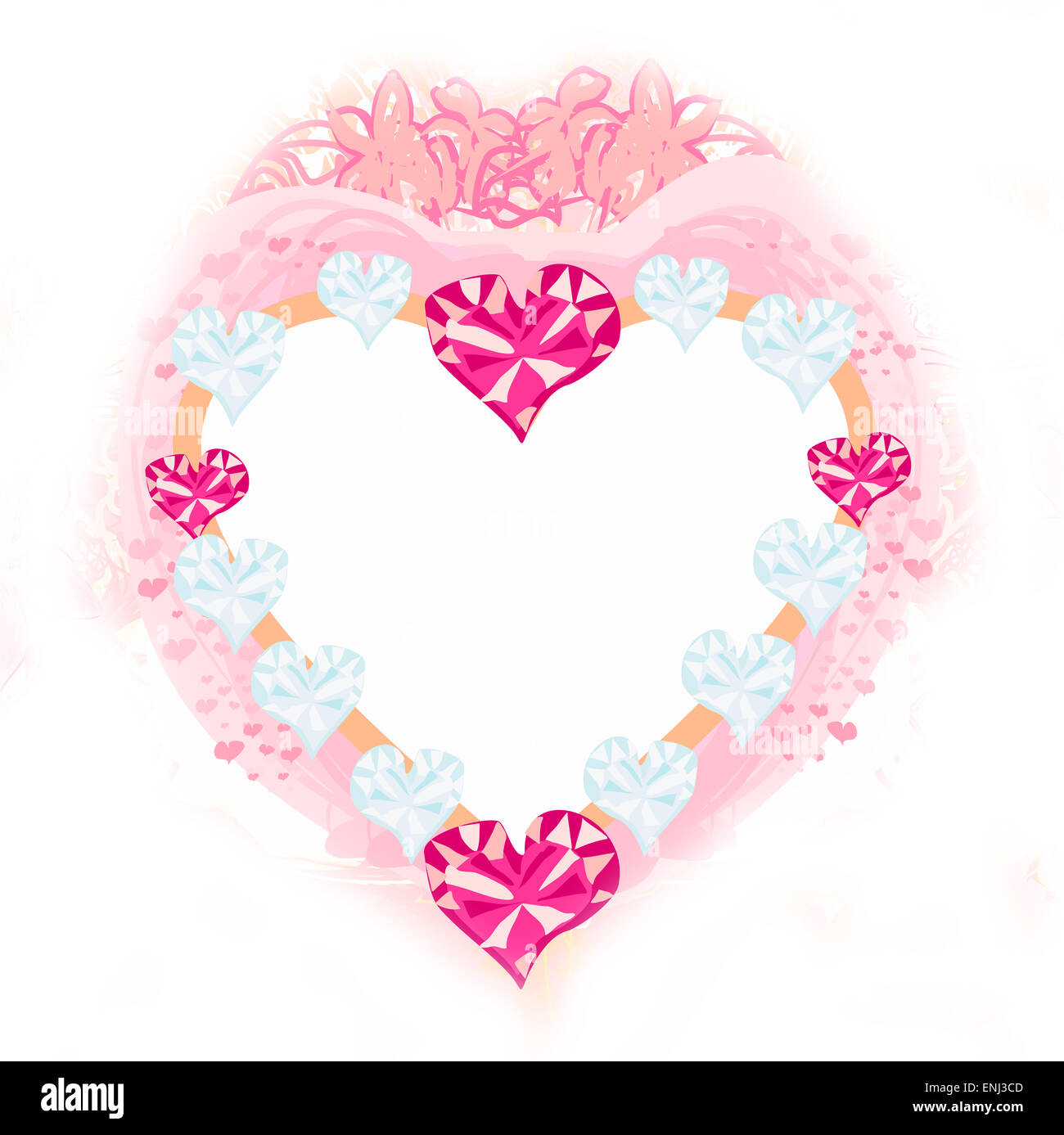 valentine pink heart frame Stock Photo - Alamy