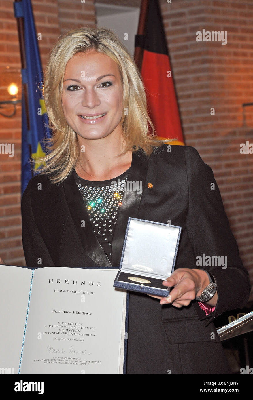 Munich, Germany. 06th May, 2015. Former ski racer Maria Hoefl-Riesch ...