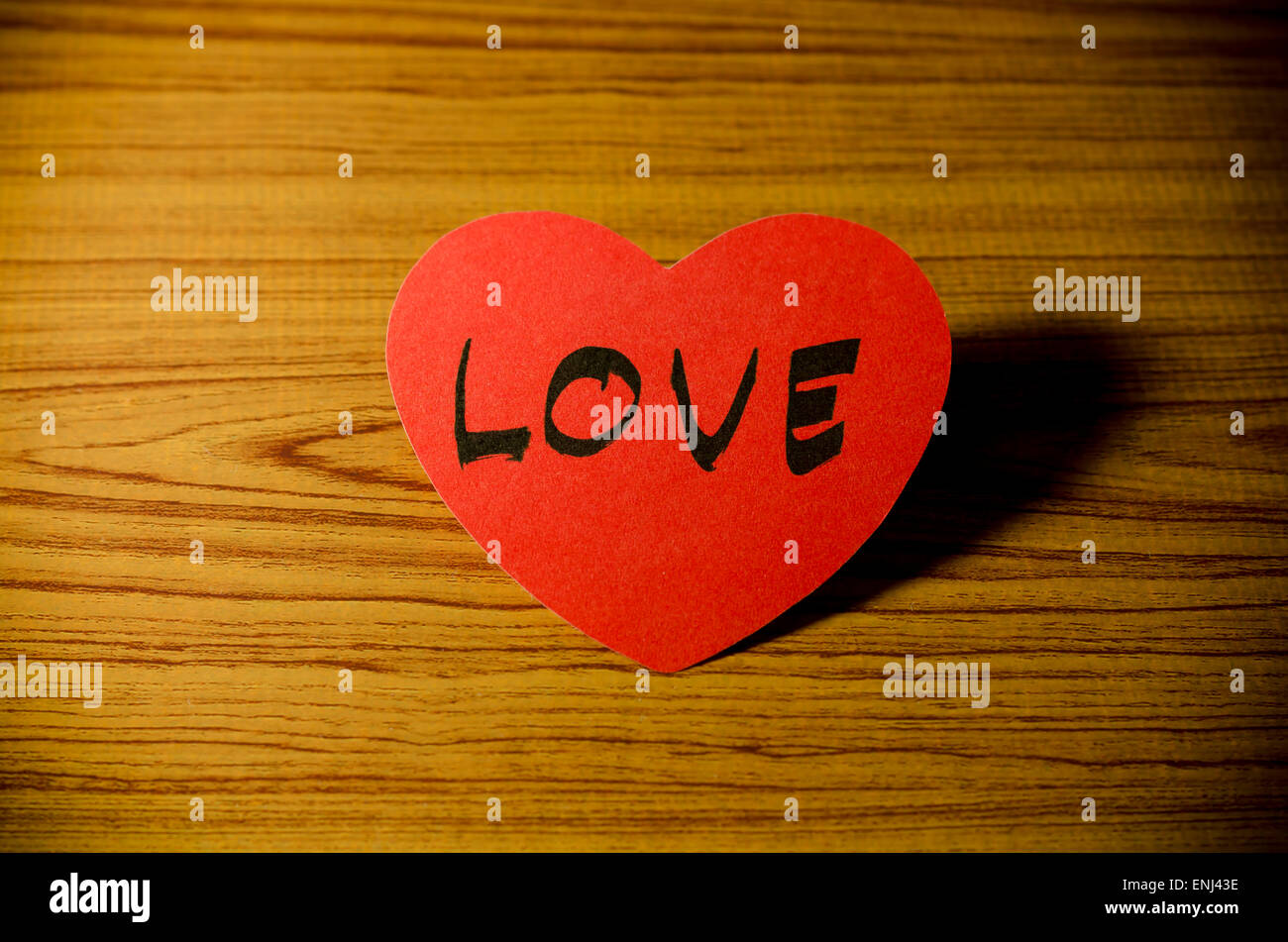 red heart word LOVE on wood vintage stlye background Stock Photo - Alamy