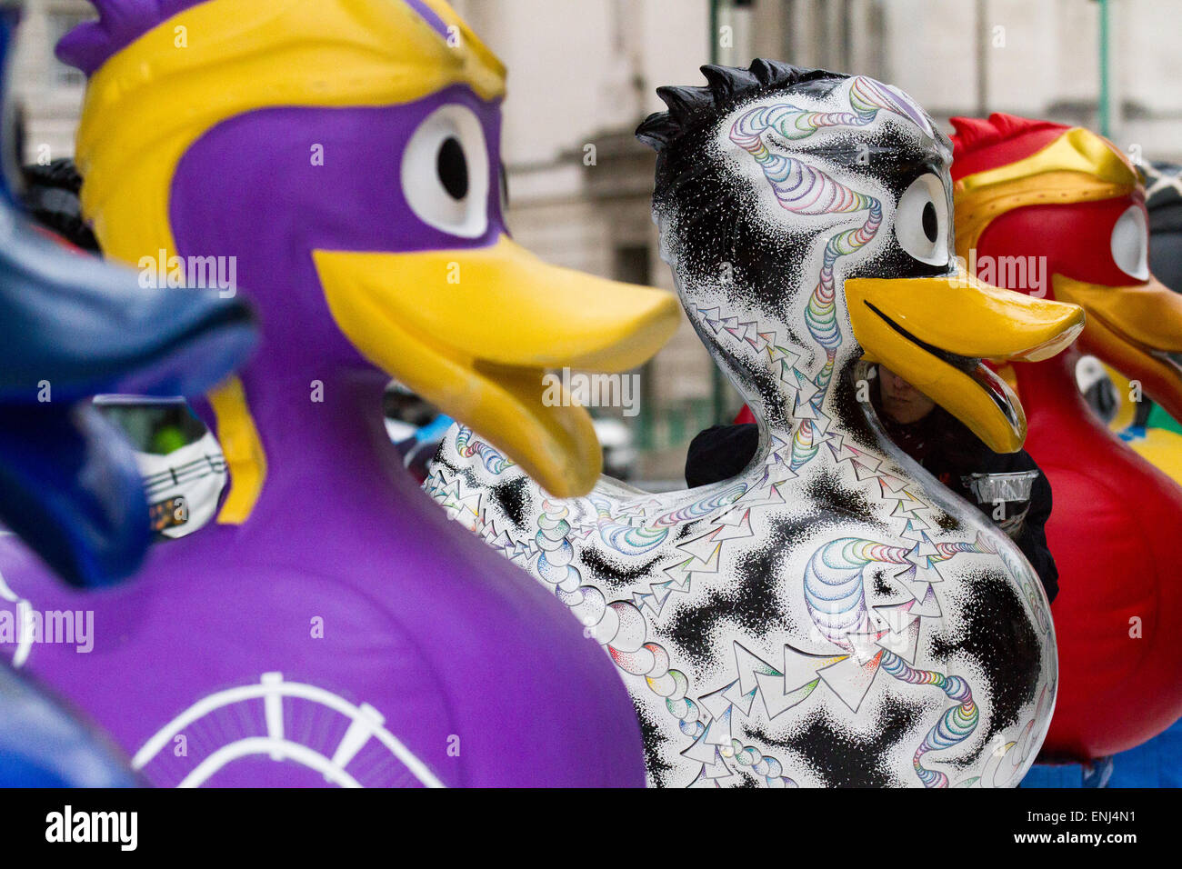 Liverpool, Merseyside, UK. 6th May, 2015. AquaDucks being painted for ...