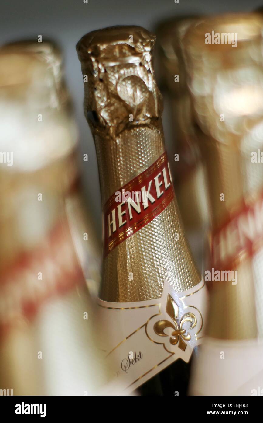 Wiesbaden, Germany. 06th May, 2015. Champagne bottles with the logo of ...