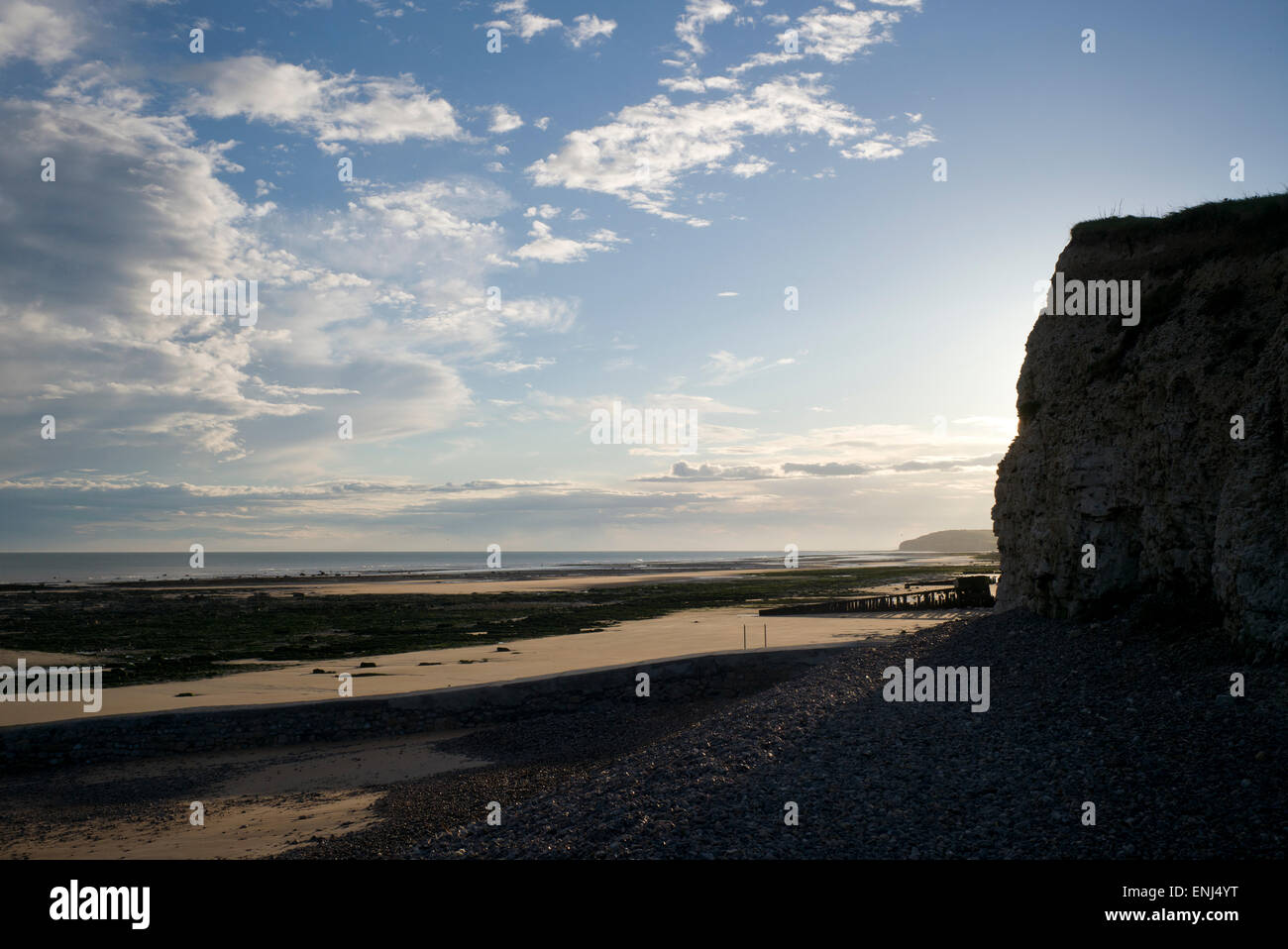 Empty beach and sea, early morning light, Normandy, France Stock Photo ...