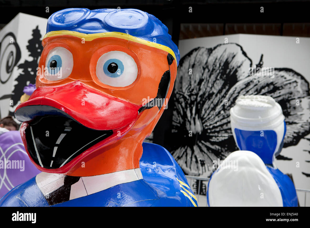 Liverpool, Merseyside, UK. 6th May, 2015. AquaDucks being painted for ...