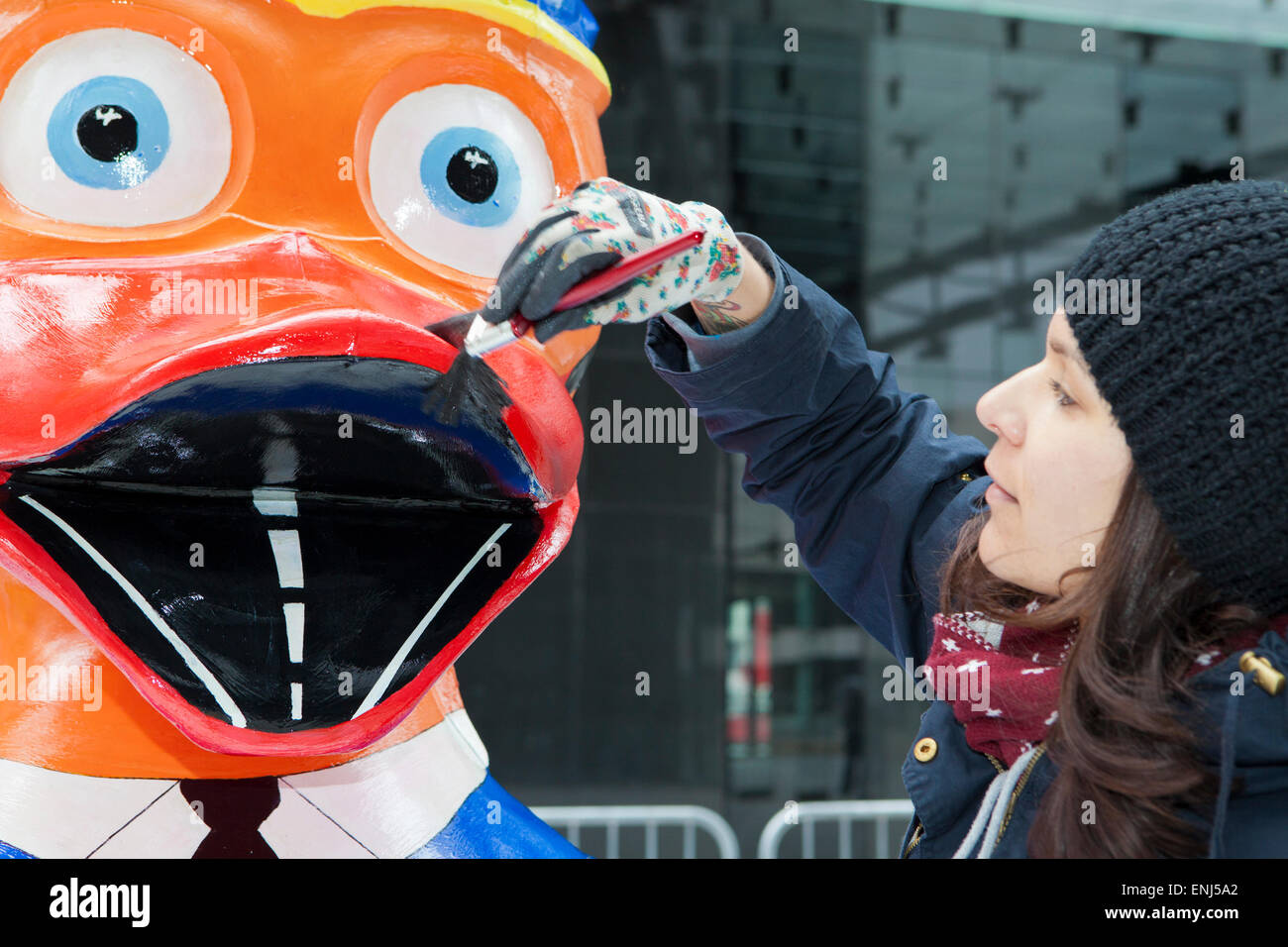 Liverpool, Merseyside, UK. 6th May, 2015. AquaDucks being painted for ...