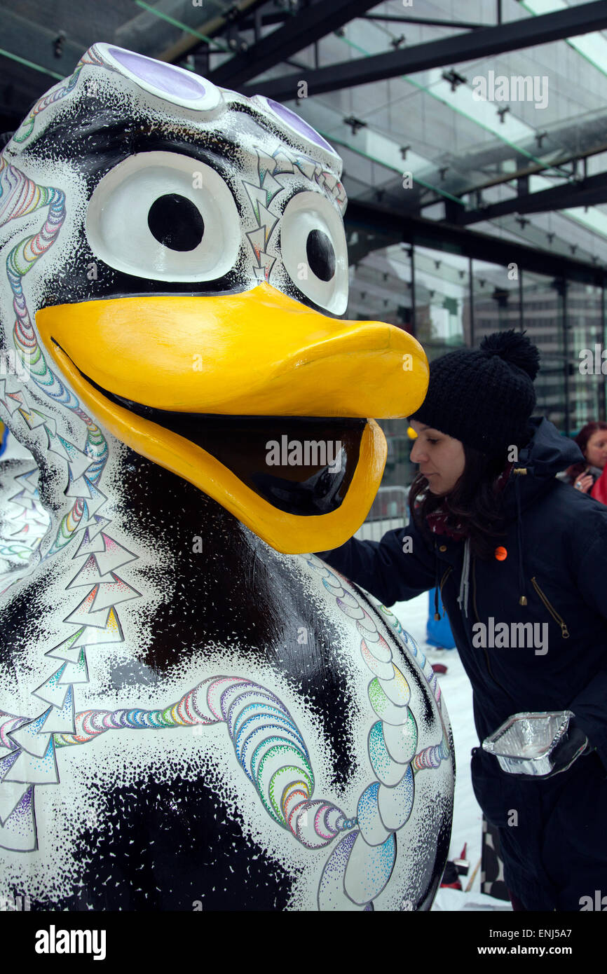 Liverpool, Merseyside, UK. 6th May, 2015. AquaDucks being painted for ...