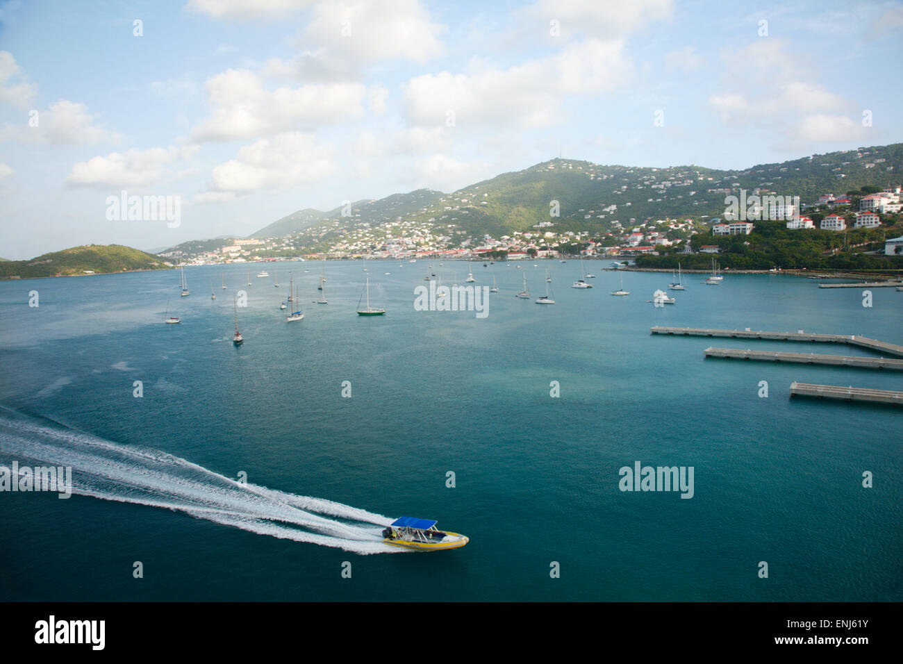 Busy harbor of St. Thomas, USVI Stock Photo - Alamy