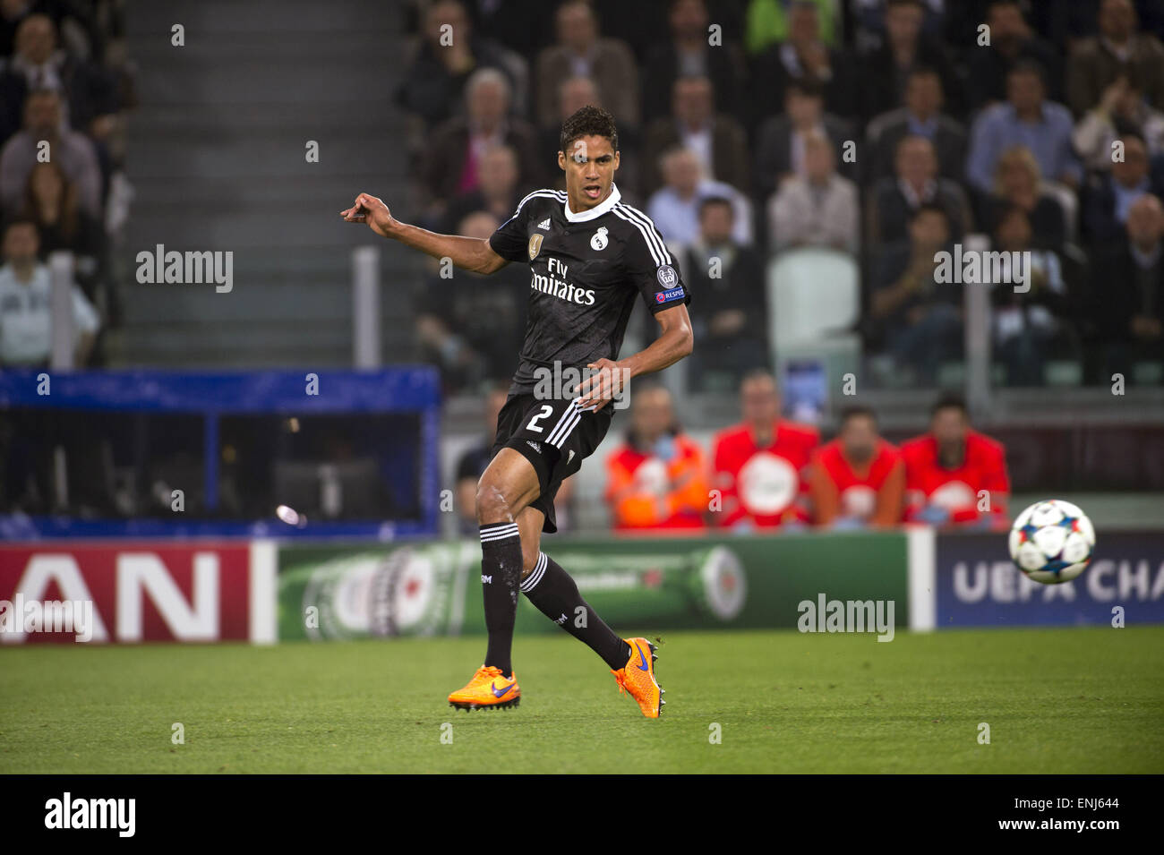 Turin, Italy. 5th May, 2015. Raphael Varane (Real) Football/Soccer ...