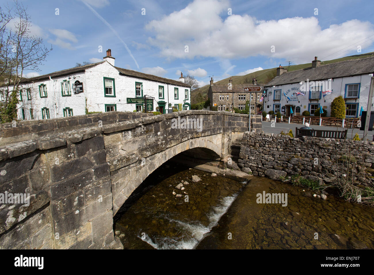Village of Kettlewell, Yorkshire, England. Picturesque view the narrow ...