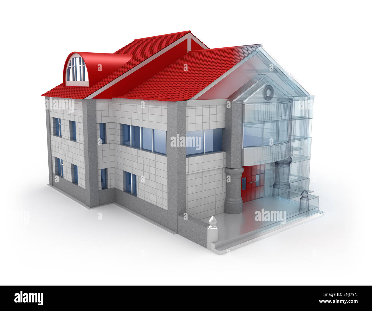 Exterior house design. Over white background Stock Photo - Alamy