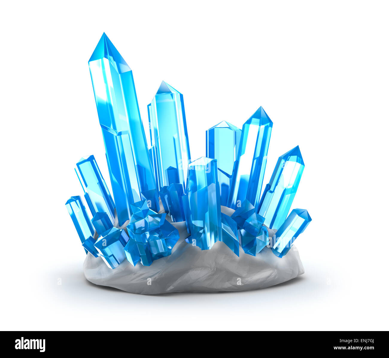 Crystals growing. Isolated on white Stock Photo - Alamy