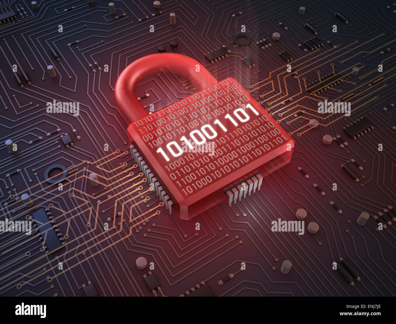 Firewall lock on mainboard, concept background Stock Photo - Alamy