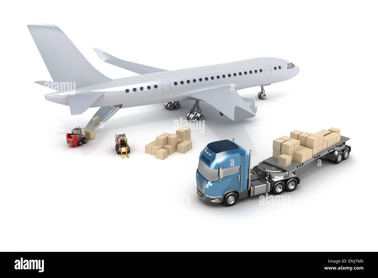 Airplane loading cargo Cut Out Stock Images & Pictures - Alamy