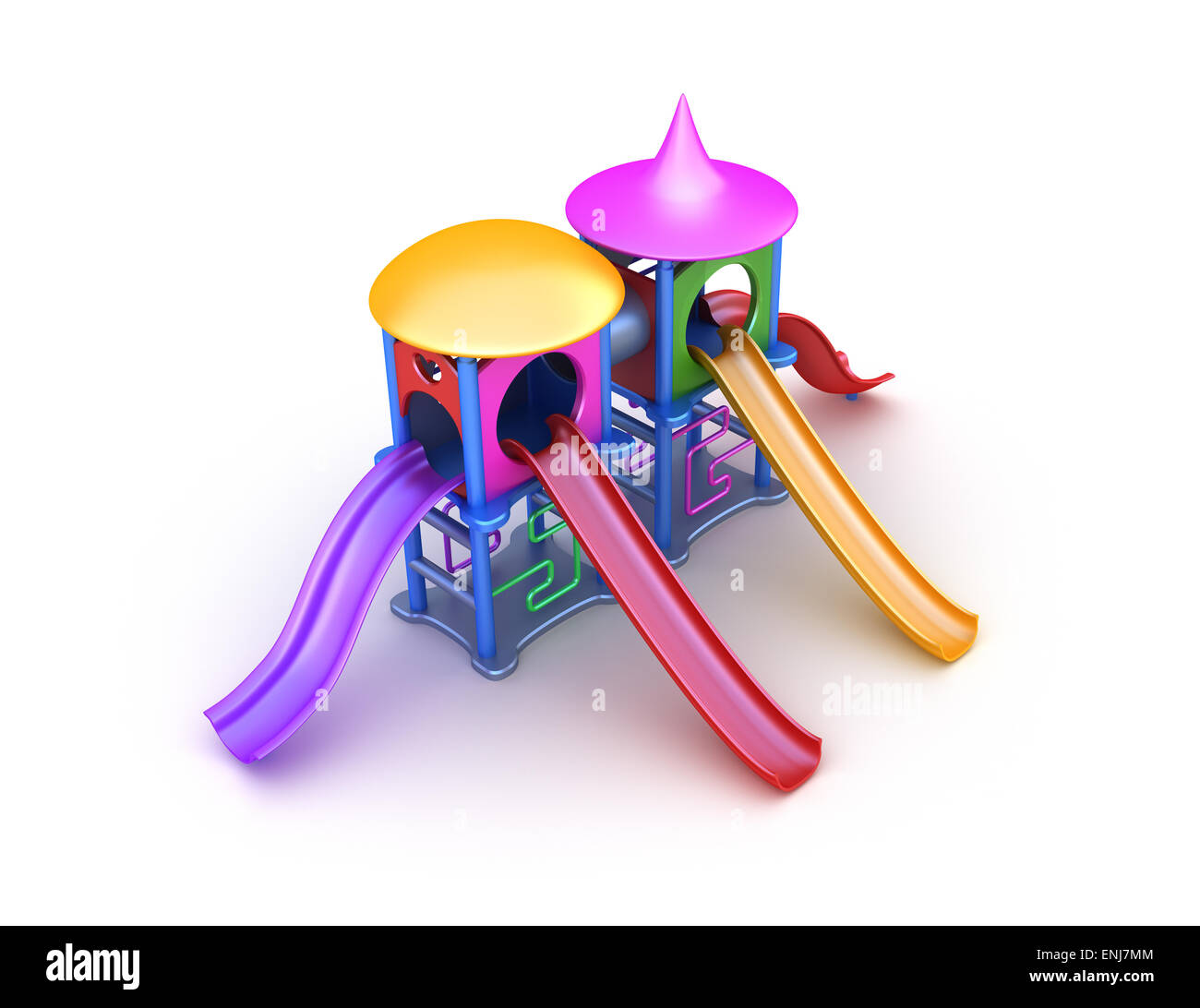 Colorful playground for children. Isolated on white Stock Photo - Alamy