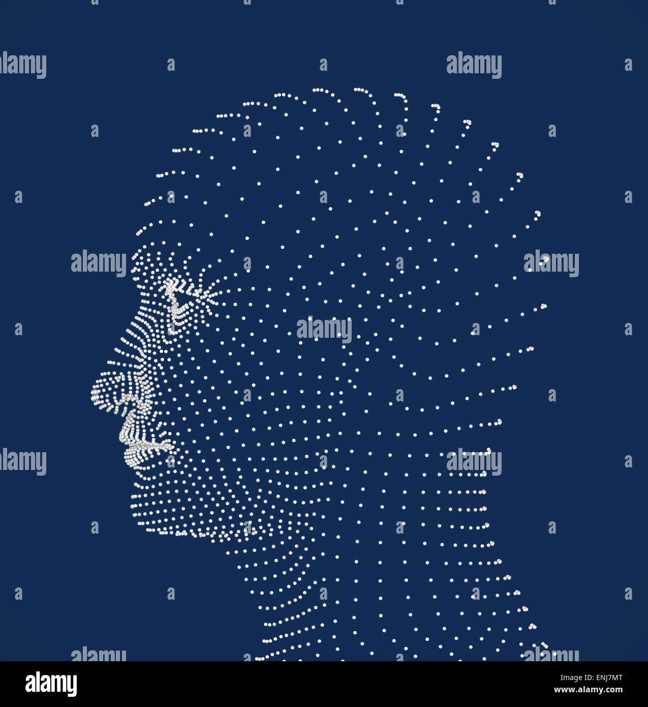 Human head dots model Stock Photo - Alamy
