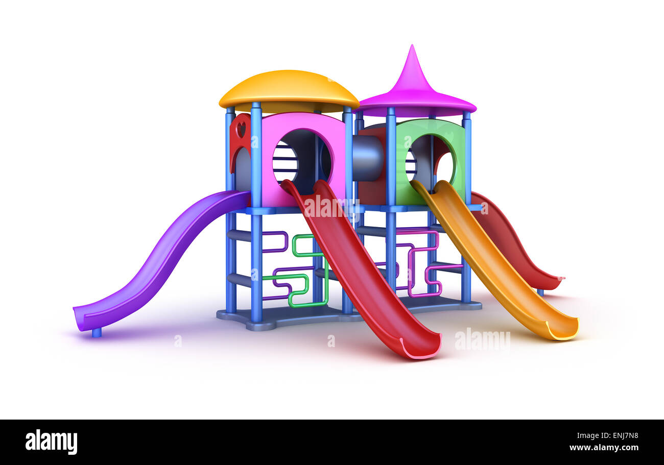 Colorful playground for children. Isolated on white Stock Photo - Alamy