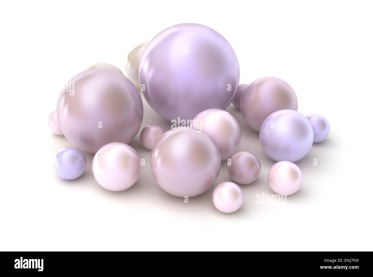 Pink pearls over white Stock Photo - Alamy