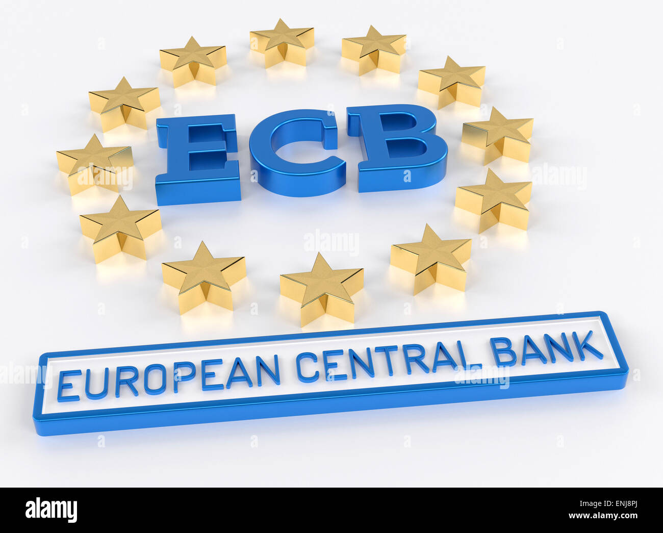 ECB European Central Bank - High quality 3D Render - White background ...