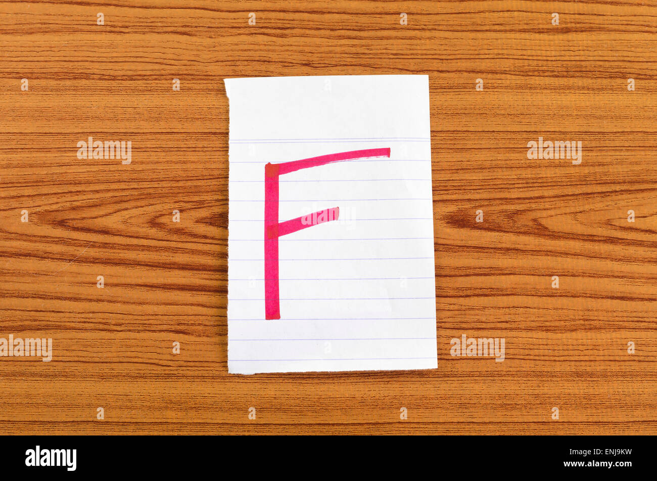 grade f on wood wall background Stock Photo - Alamy