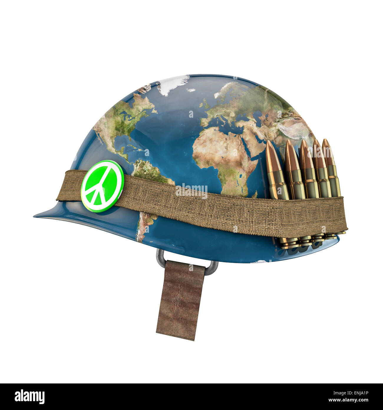 3D render of military helmet as Earth Stock Photo - Alamy
