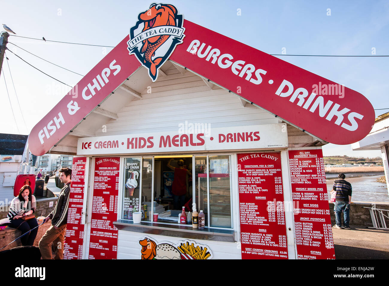 Fish and chips kiosk at west bay hi-res stock photography and images ...