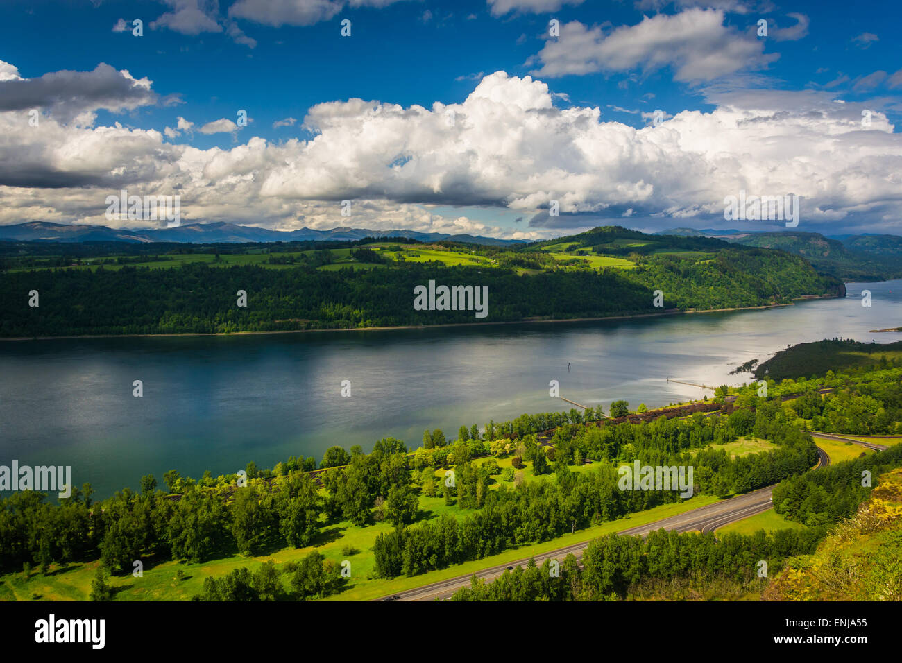 View of the Columbia River from the Vista House, at the Columbia River ...
