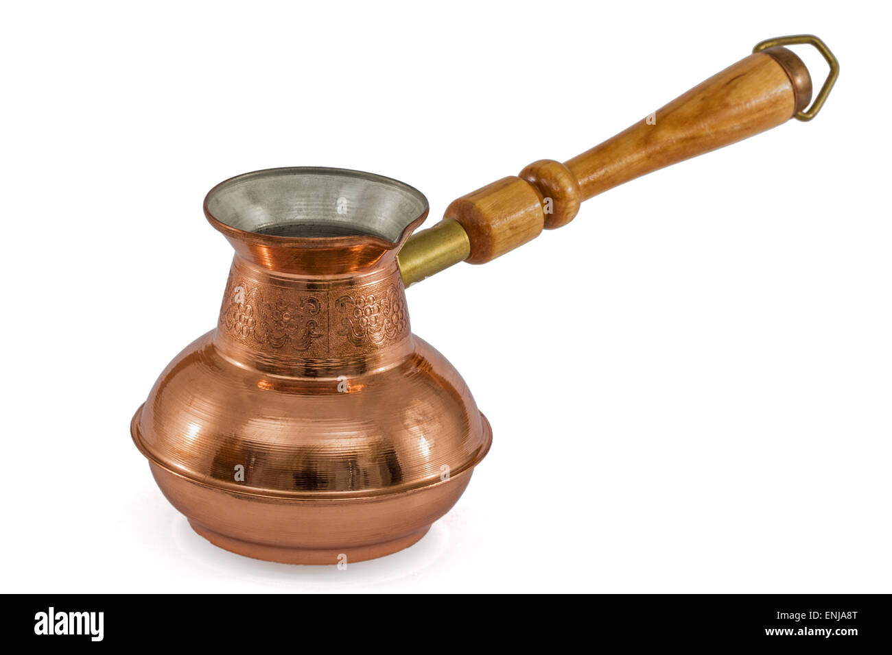 Turkish coffee pot, isolated on white background Stock Photo - Alamy