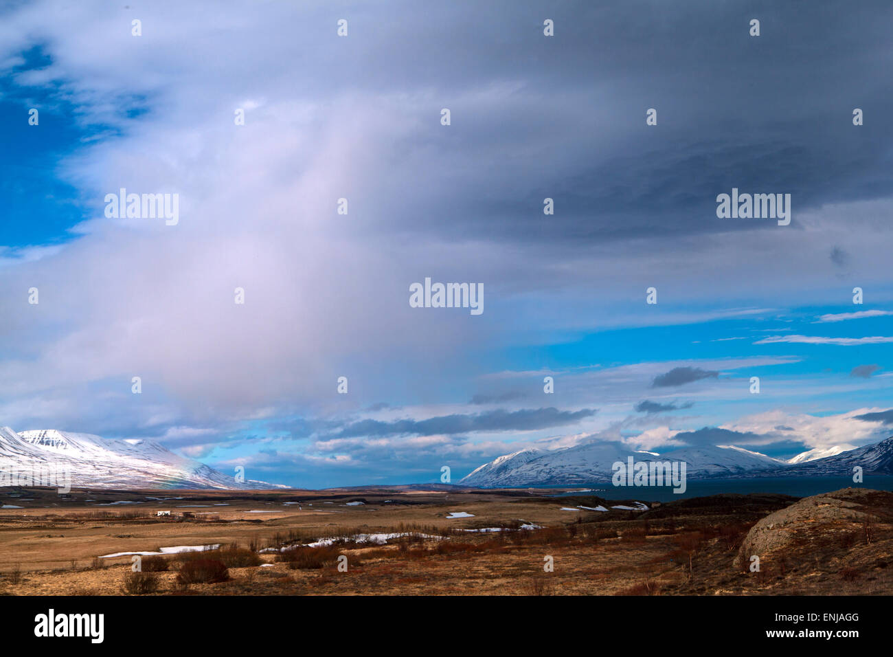 Impressive colored landscape in North of Iceland in spring Stock Photo ...