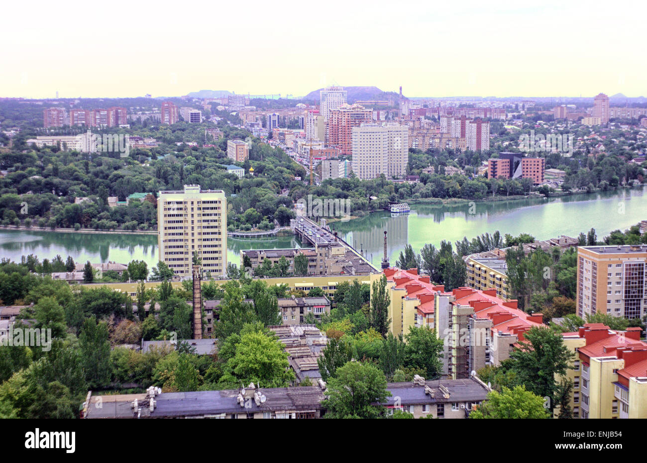 The beautiful city of Donetsk, Ukraine. A bird's-eye Stock Photo - Alamy