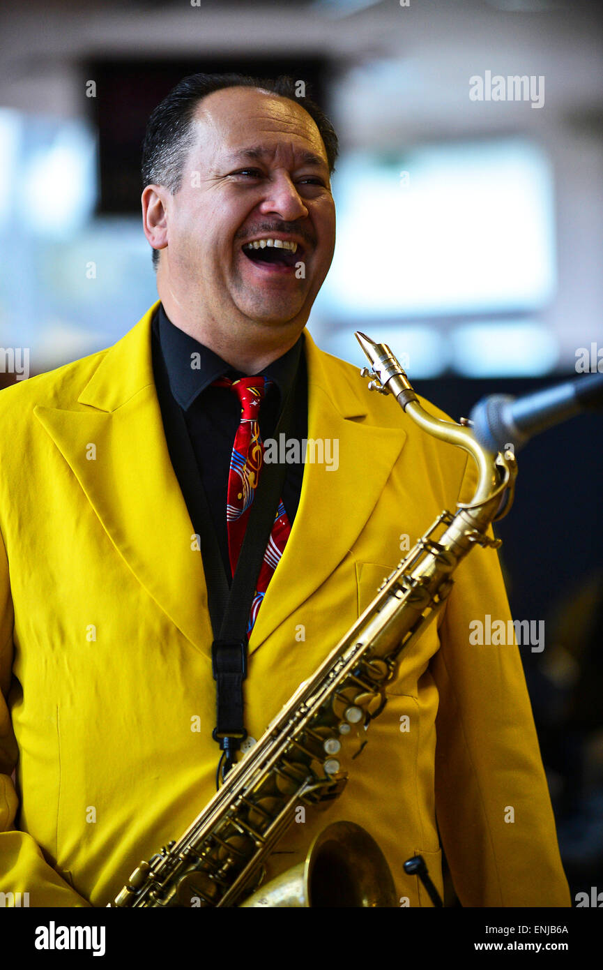 John Foreman from the Jive Aces performing at the 2015 City of Derry ...