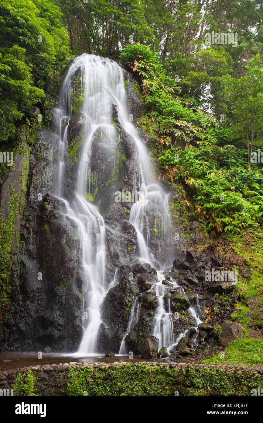 Achada waterfall in Achada, Sao Miguel, Azores Islands Stock Photo - Alamy