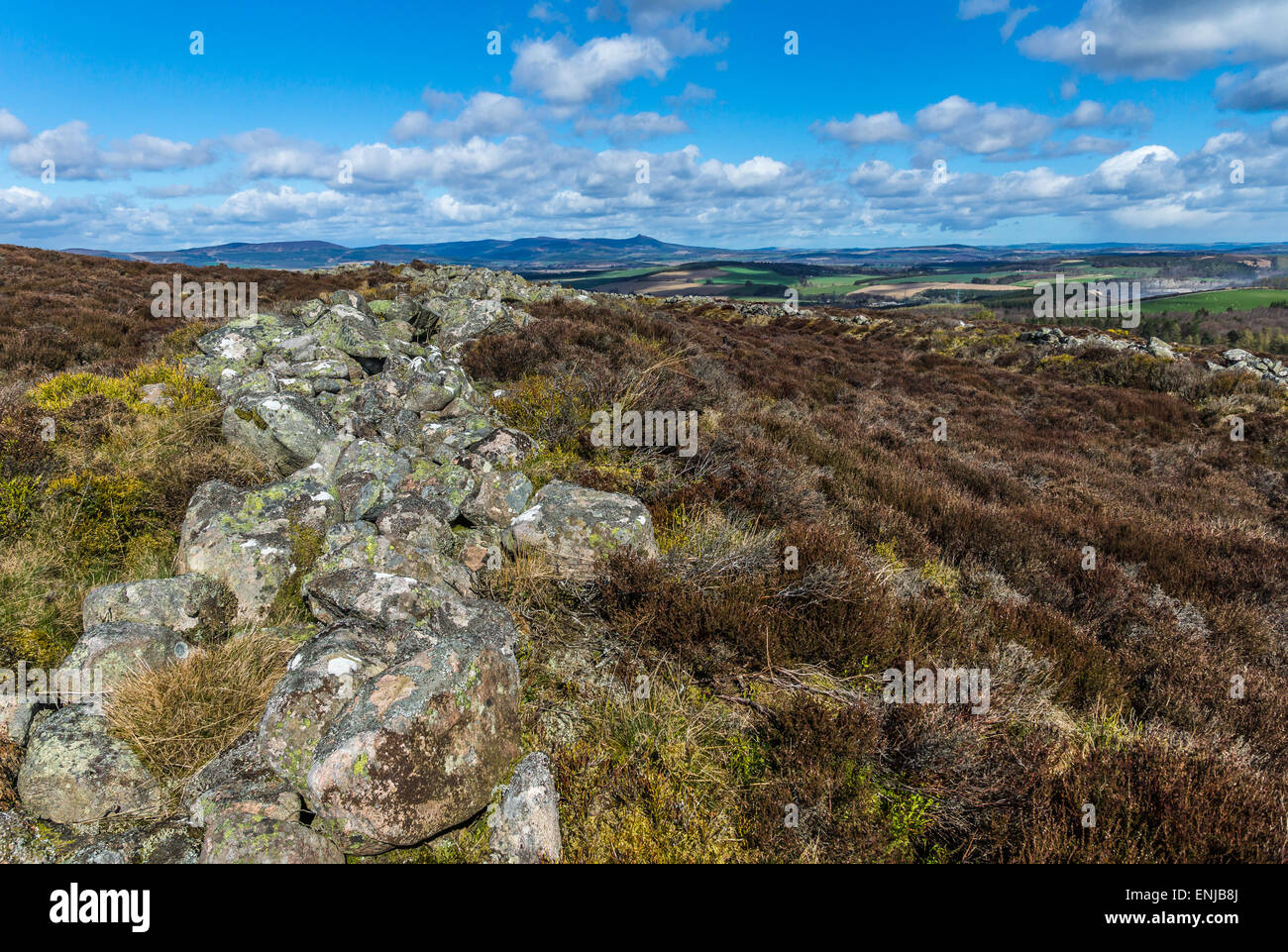 Ancient Hill Fort on top of Barmekin Hill in Aberdeenshire looking ...